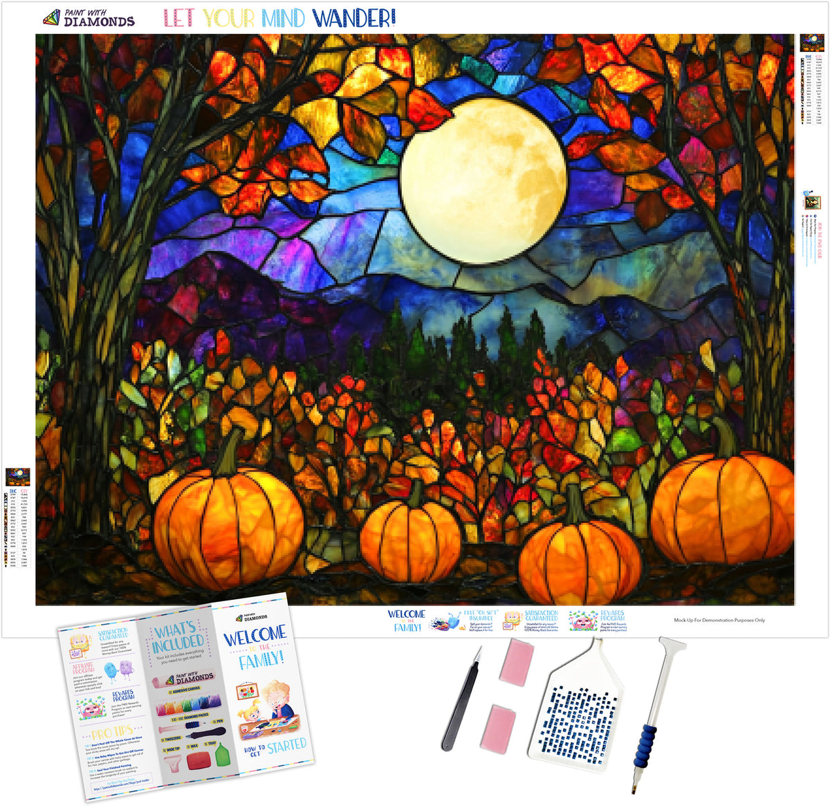 Glowing Pumpkin Patch Official Diamond Painting Kit | Diamond Art ...