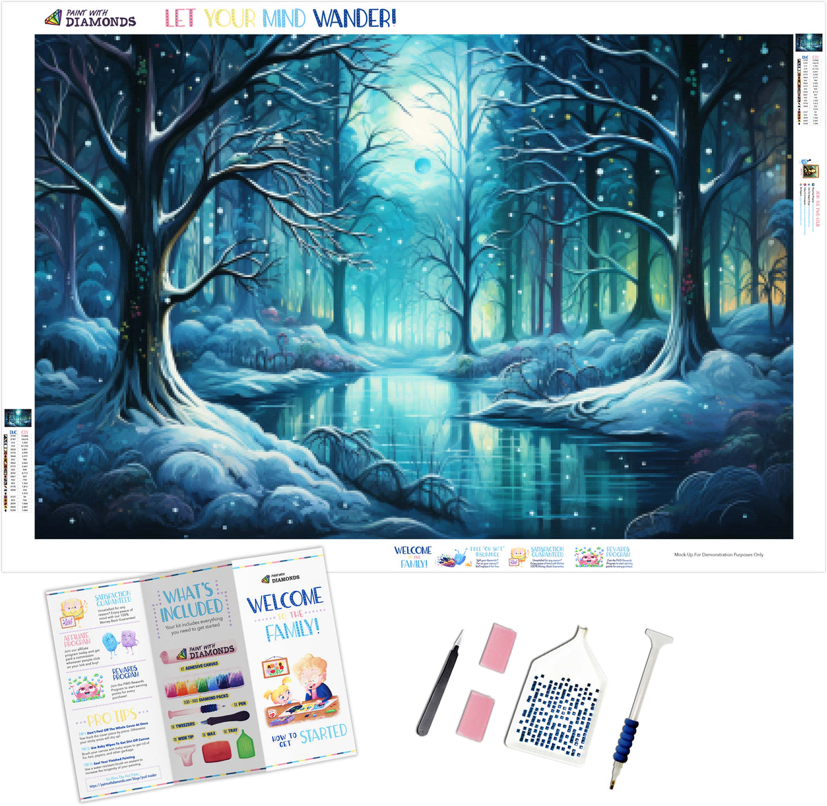 Glowing Snowflakes Diamond Painting Kit Paint With Diamonds Official