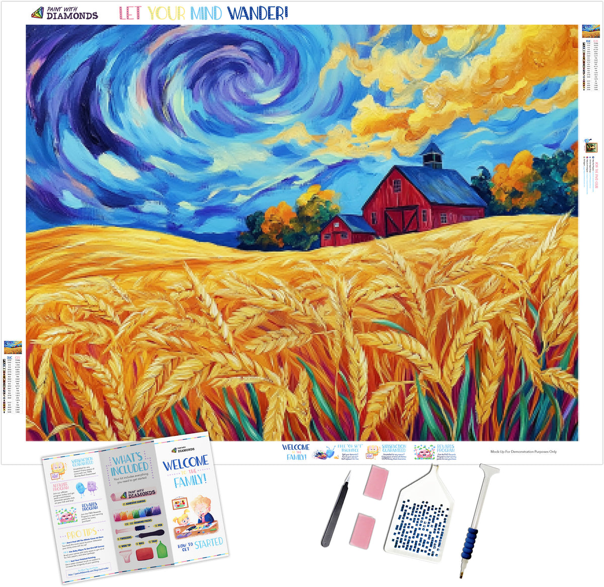 Golden Harvest Swirling Official Diamond Painting Kit | Diamond Art ...