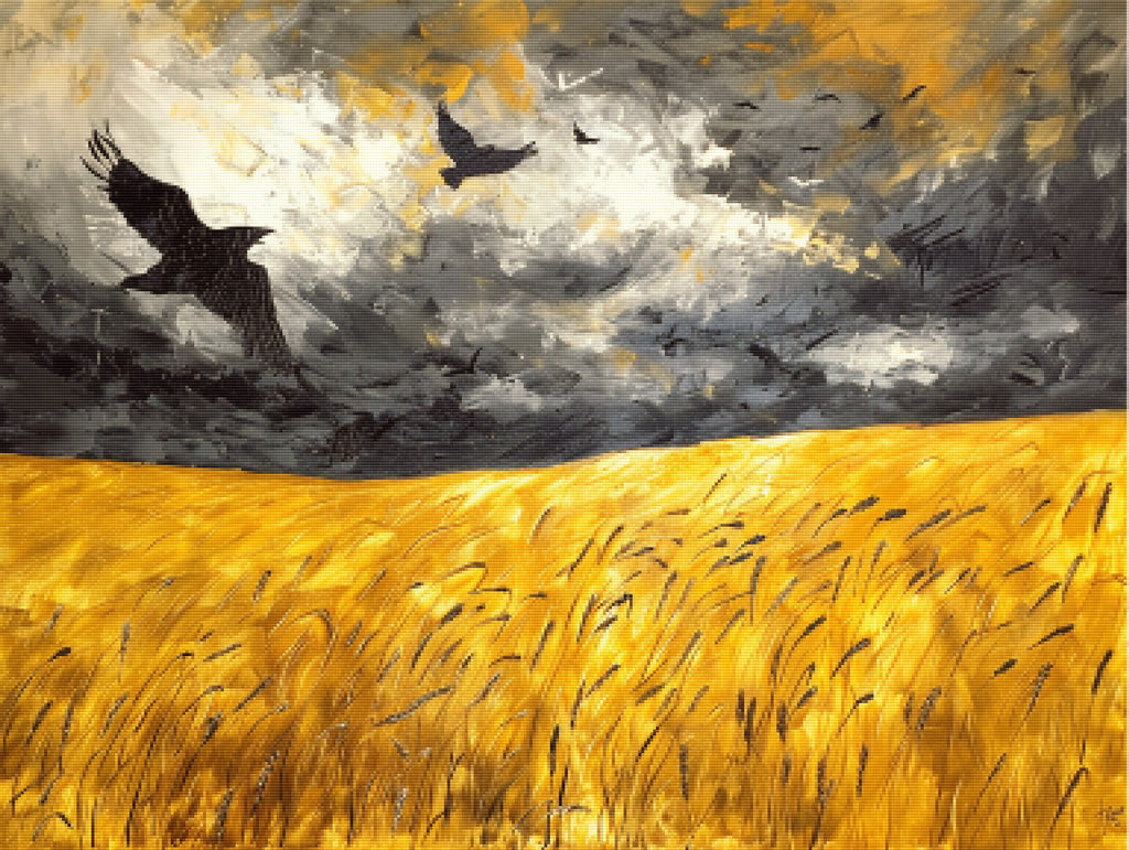 Golden Wheat Field with Crows Official Diamond Painting Kit | Diamond ...