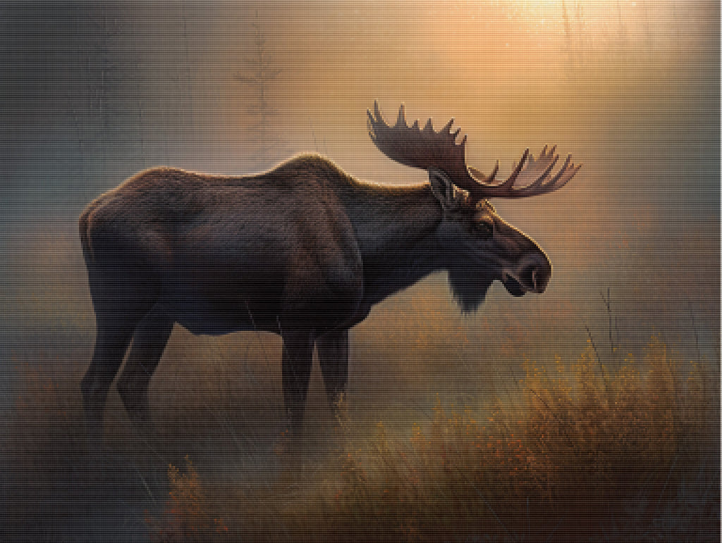Grazing Moose at Dawn Official Diamond Painting Kit | Diamond Art ...