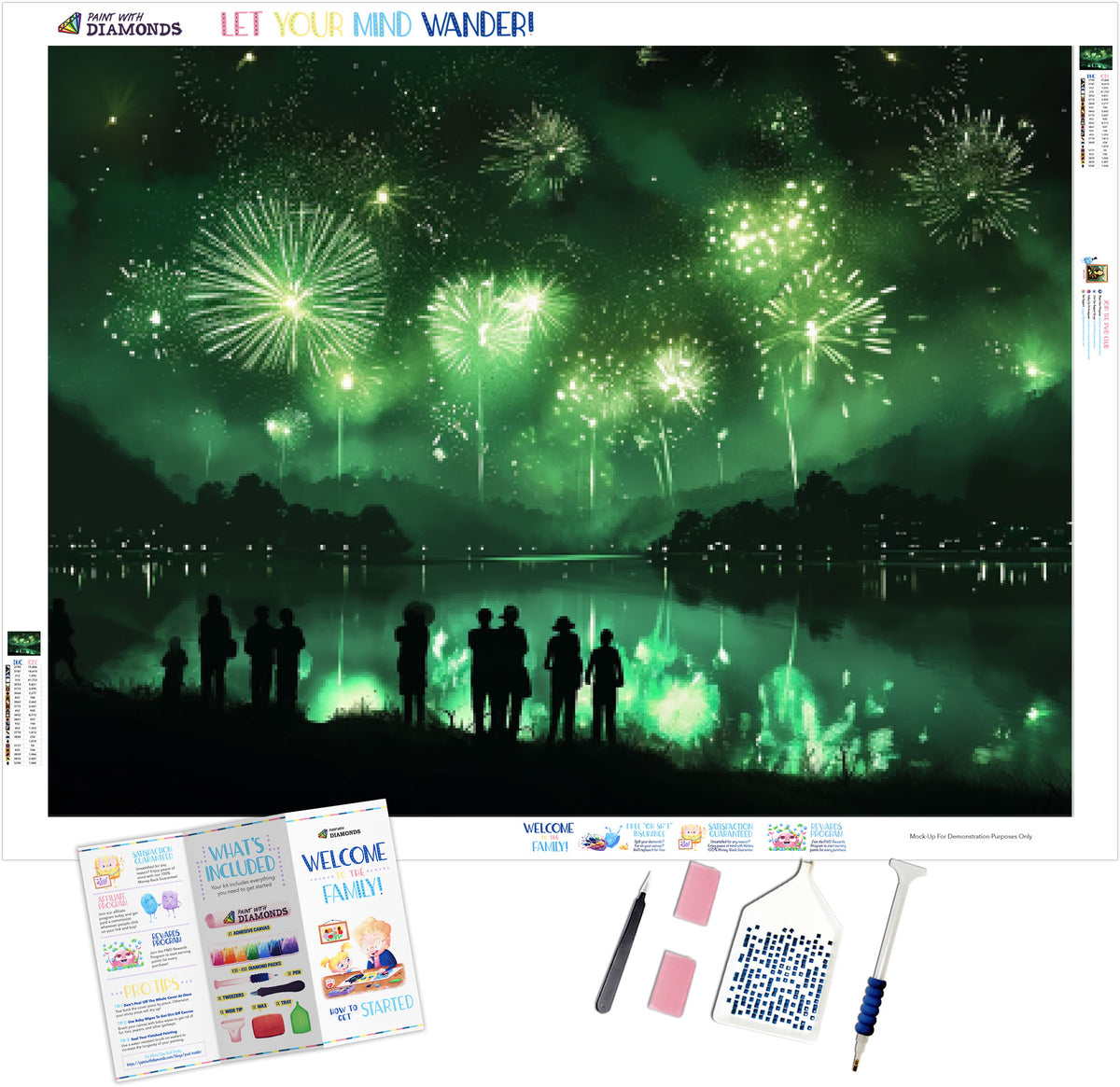 Green Fireworks Official Diamond Painting Kit | Diamond Art | Paint ...