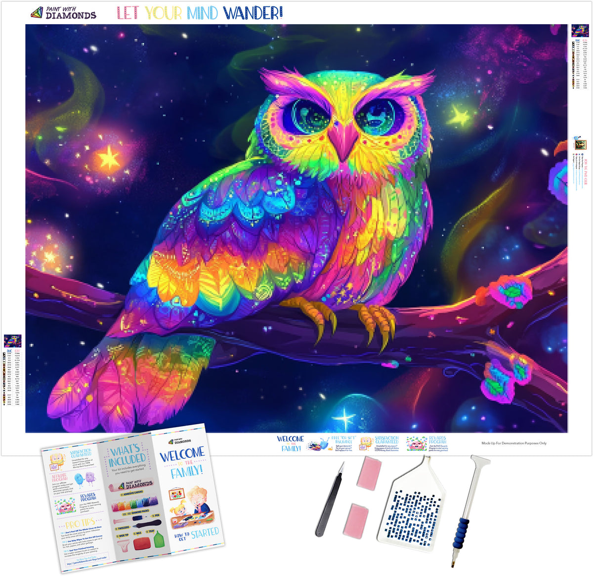Groovy Rainbow Owl – Paint With Diamonds