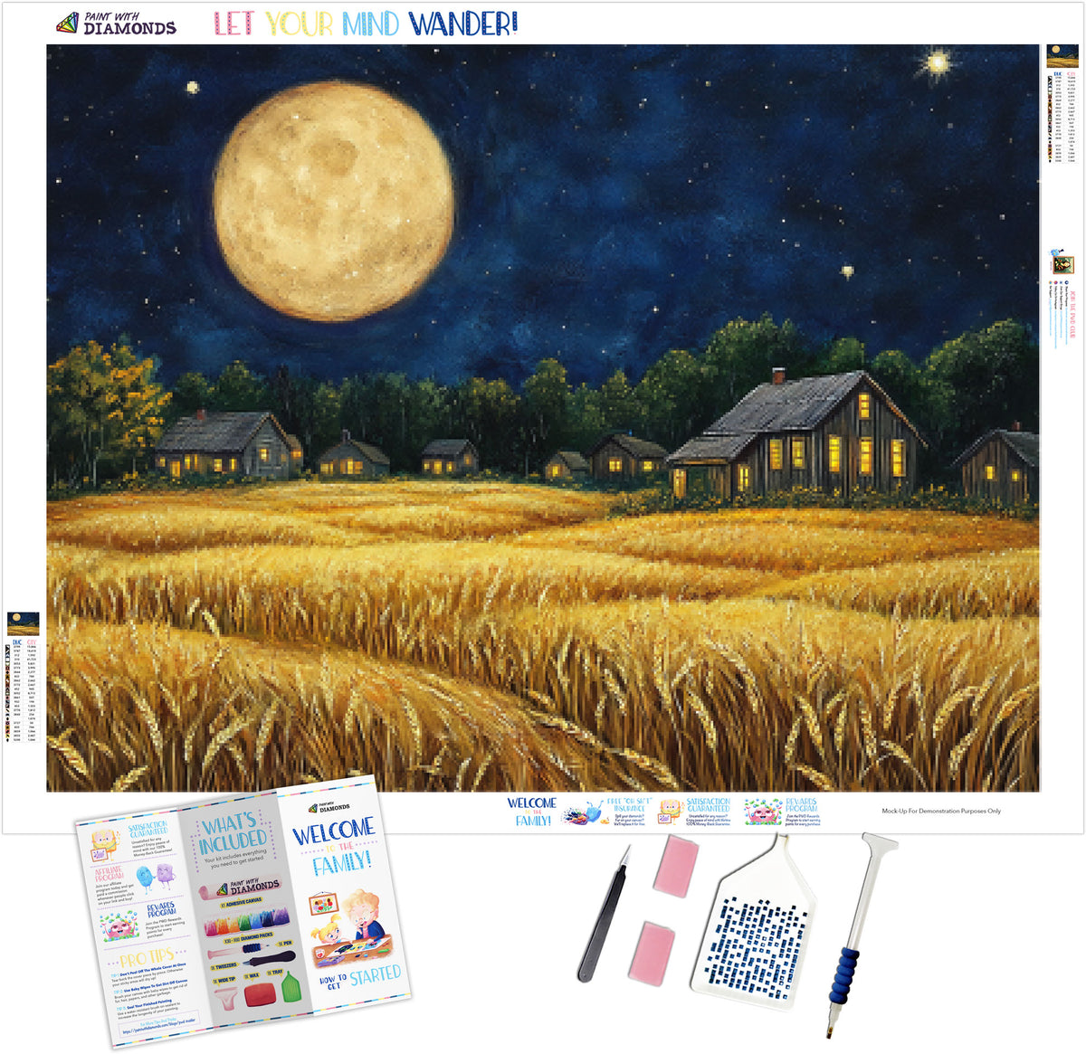 Harvest Moon Over Golden Fields Official Diamond Painting Kit | – Paint ...