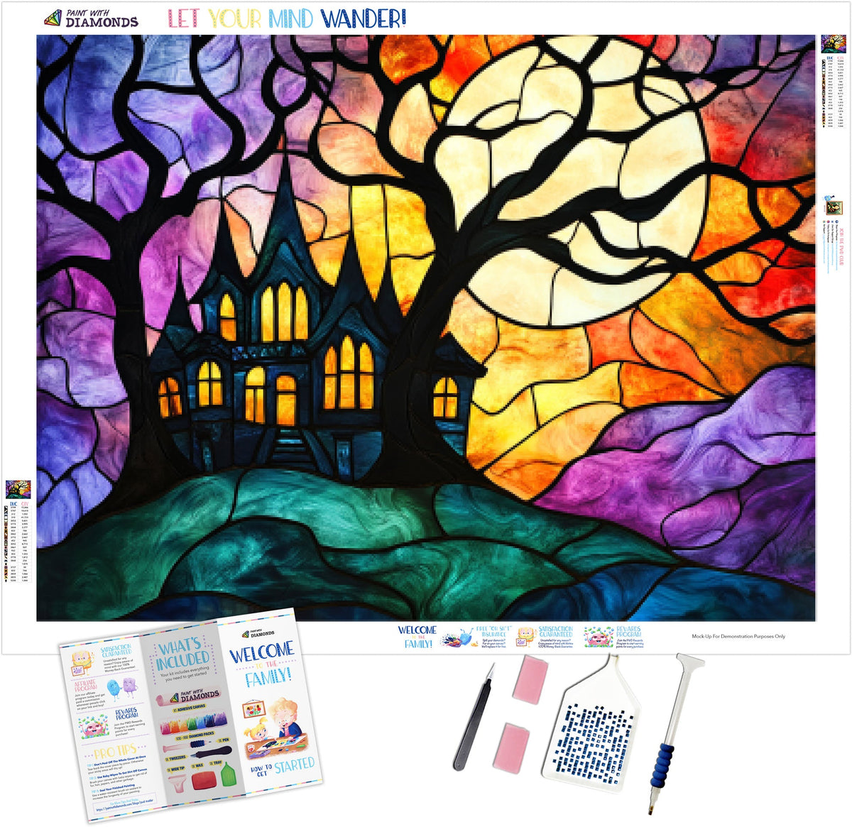 Haunted Mansion Colorful Official Diamond Painting Kit | Diamond Art ...