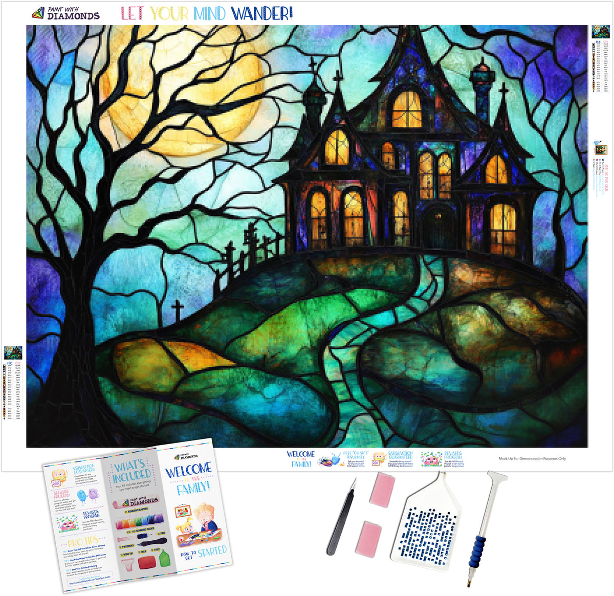 Haunted Mansion Stained Glass Official Diamond Painting Kit | Diamond ...
