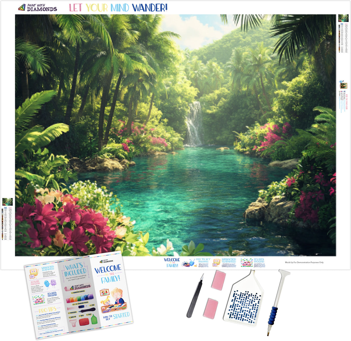 Hidden Lagoon in the Emerald Jungle Official Diamond Painting Kit ...