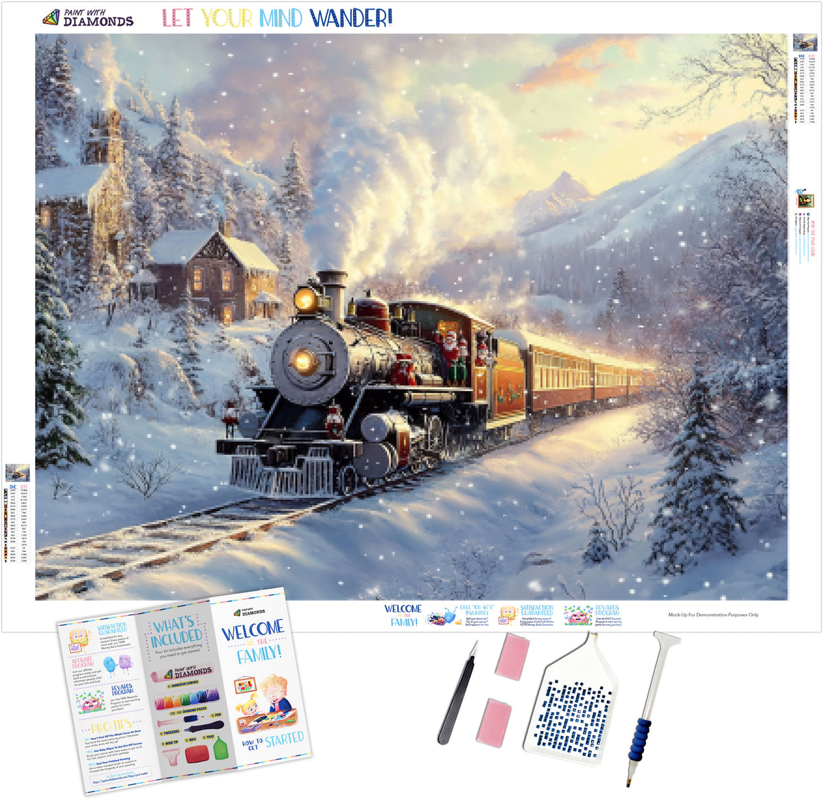 Holiday Train Ride Official Diamond Painting Kit | Diamond Art | Paint ...