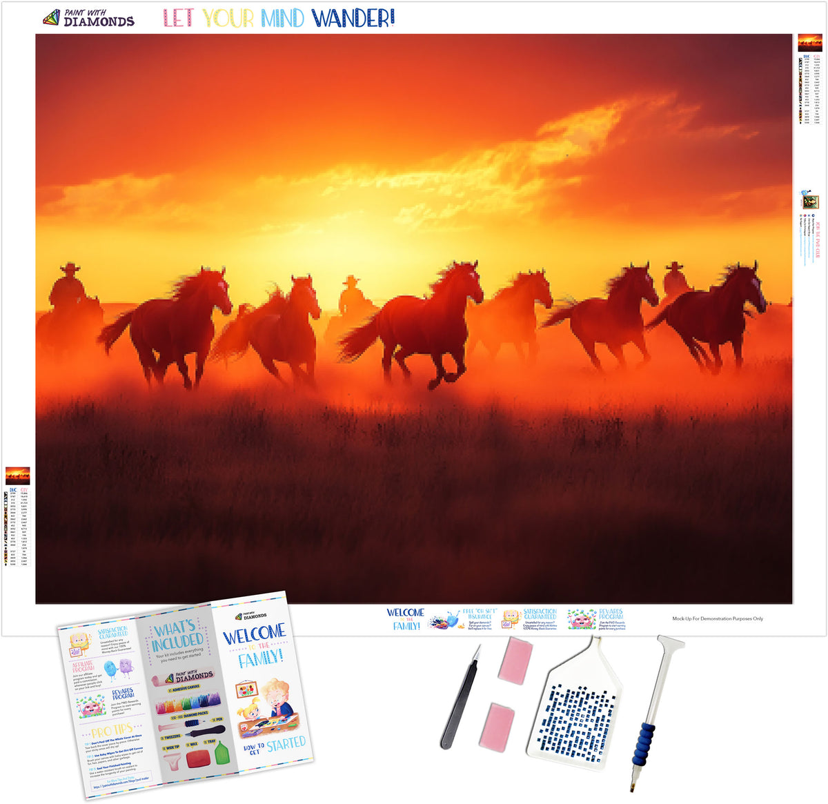Horses and Freedom Wild Mustangs Official Diamond Painting Kit ...