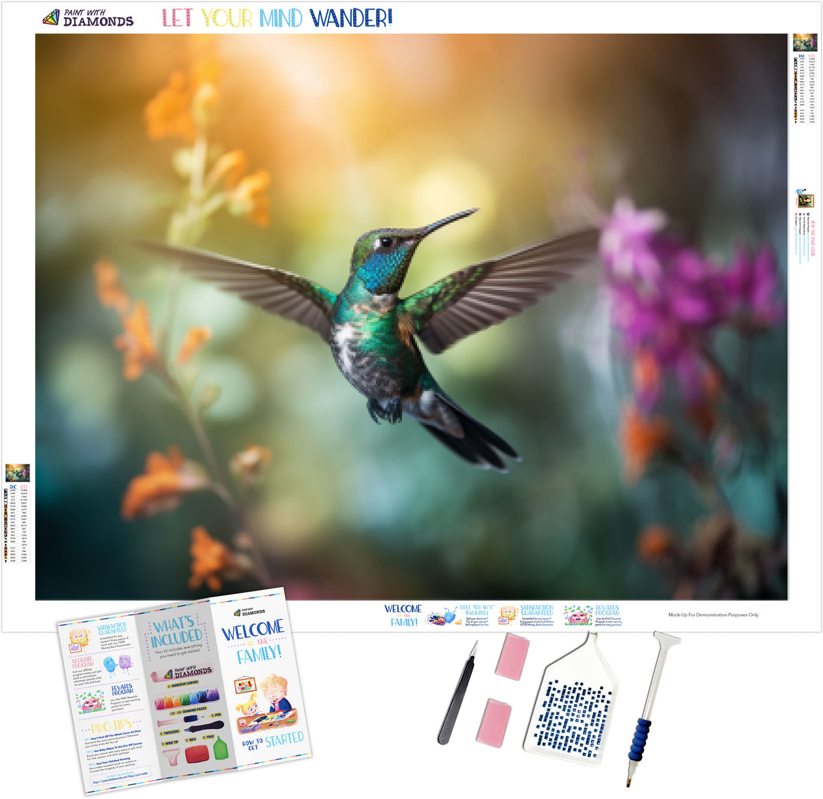 Hummingbird Mid Flight Official Diamond Painting Kit | Diamond Art ...