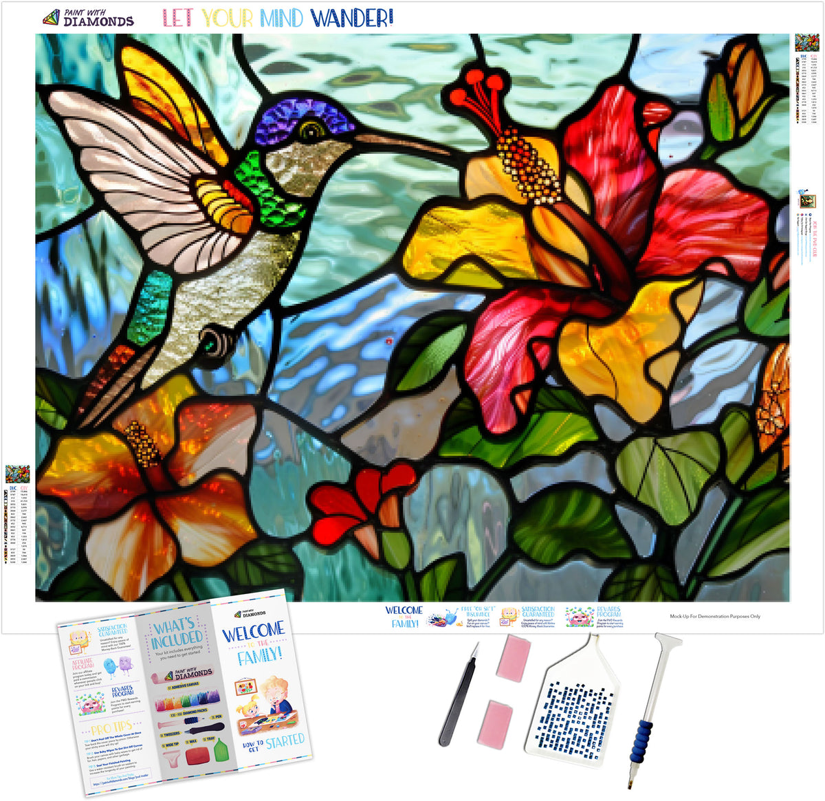Hummingbird Sipping Nectar Official Diamond Painting Kit | Diamond Art ...