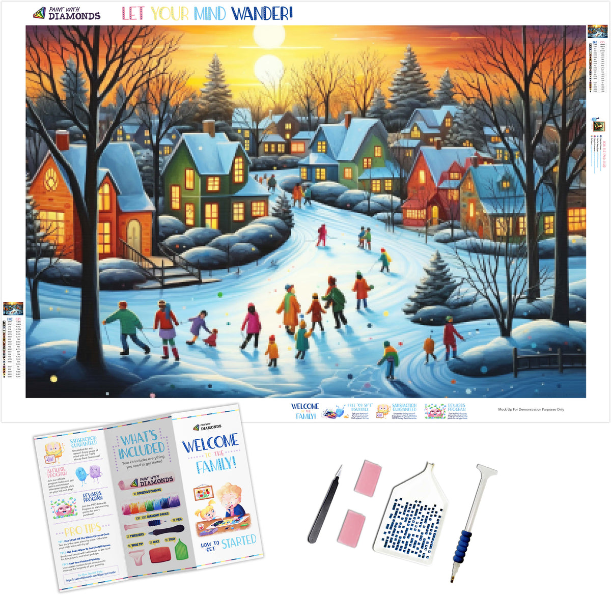 Ice Skating Frozen Streets Diamond Painting Kit Paint With Diamonds