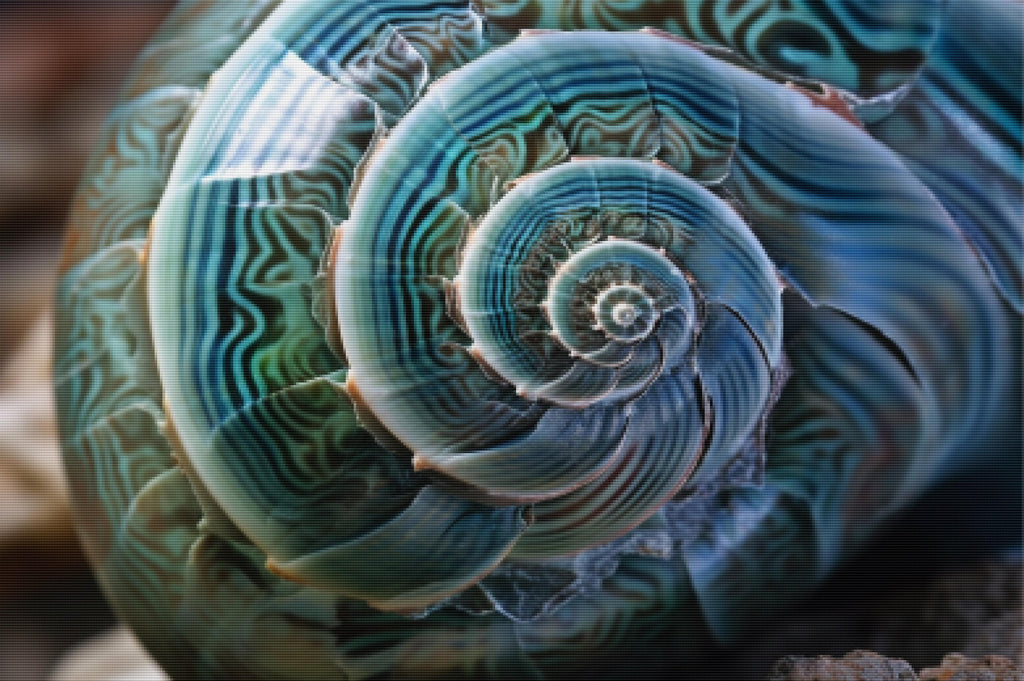 Intricate Blue Seashell Official Diamond Painting Kit | Diamond Art ...