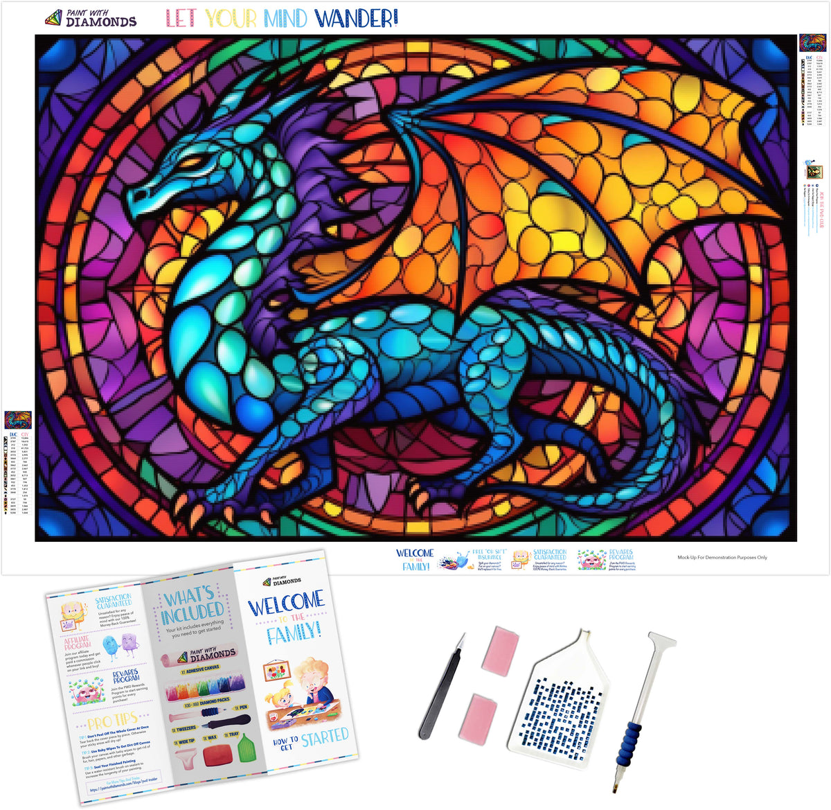 Intricate Scales Stained Glass Official Diamond Painting Kit | Diamond ...