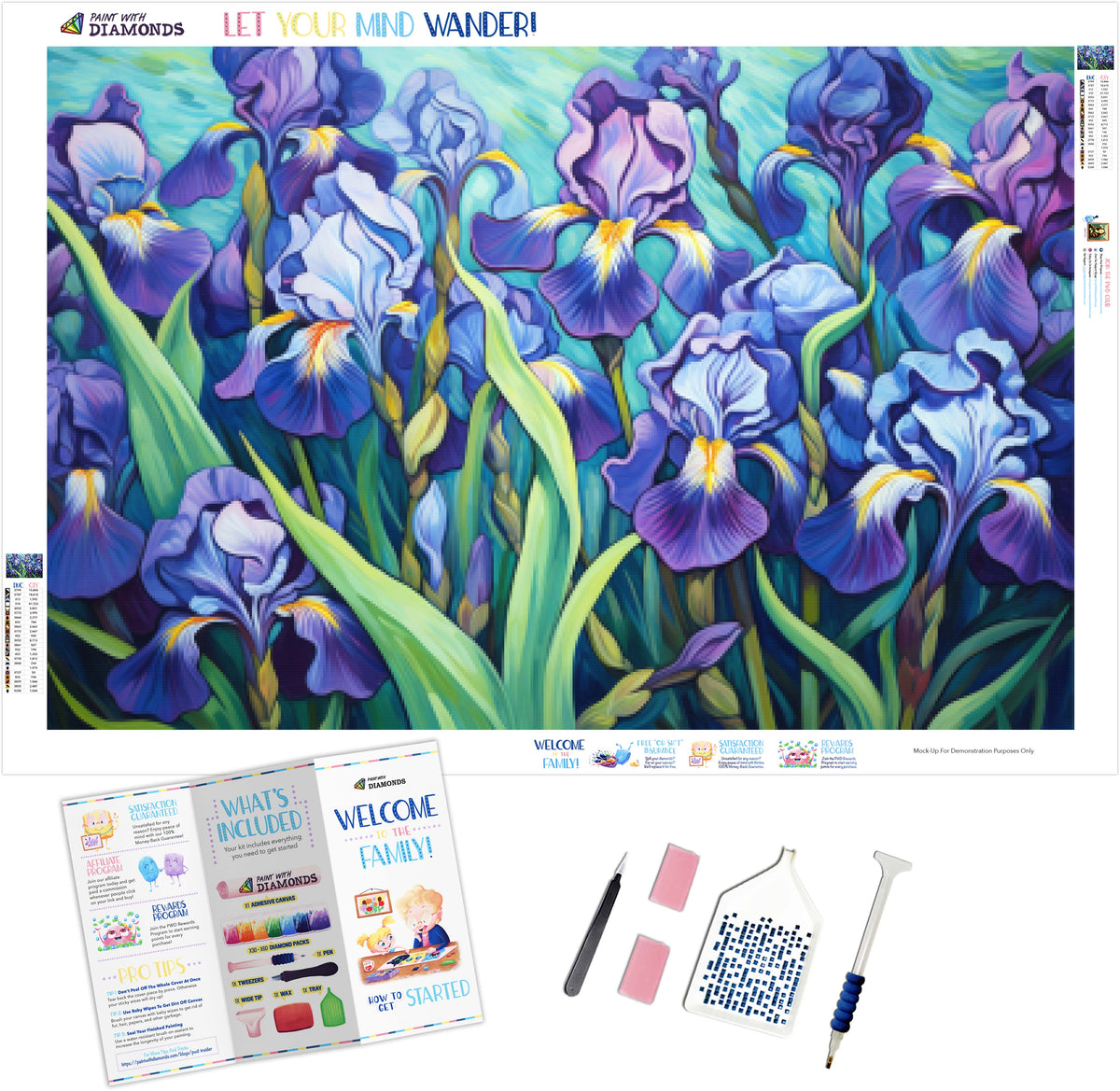 Irises Dance Diamond Painting Kit Paint With Diamonds Official Diamond