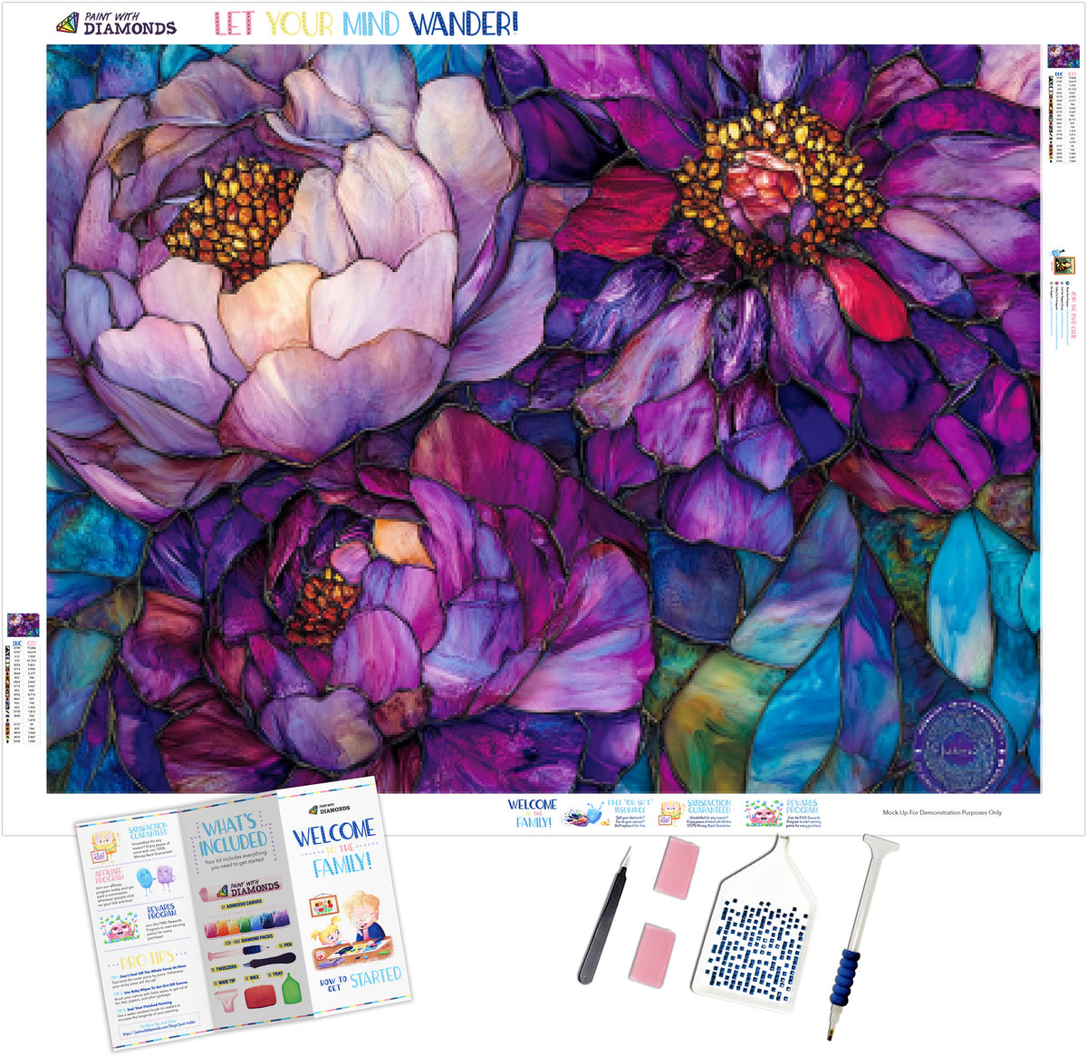 Jewel-Toned Blossoms Official Diamond Painting Kit | Diamond Art ...