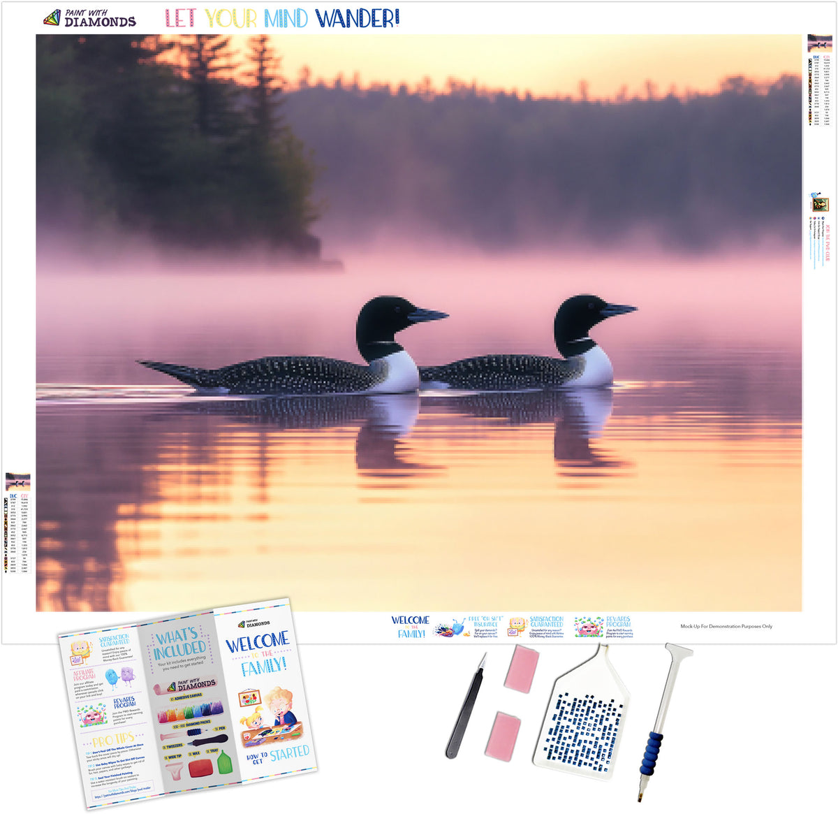 Lakeside Loon Reflections Official Diamond Painting Kit | Diamond Art ...