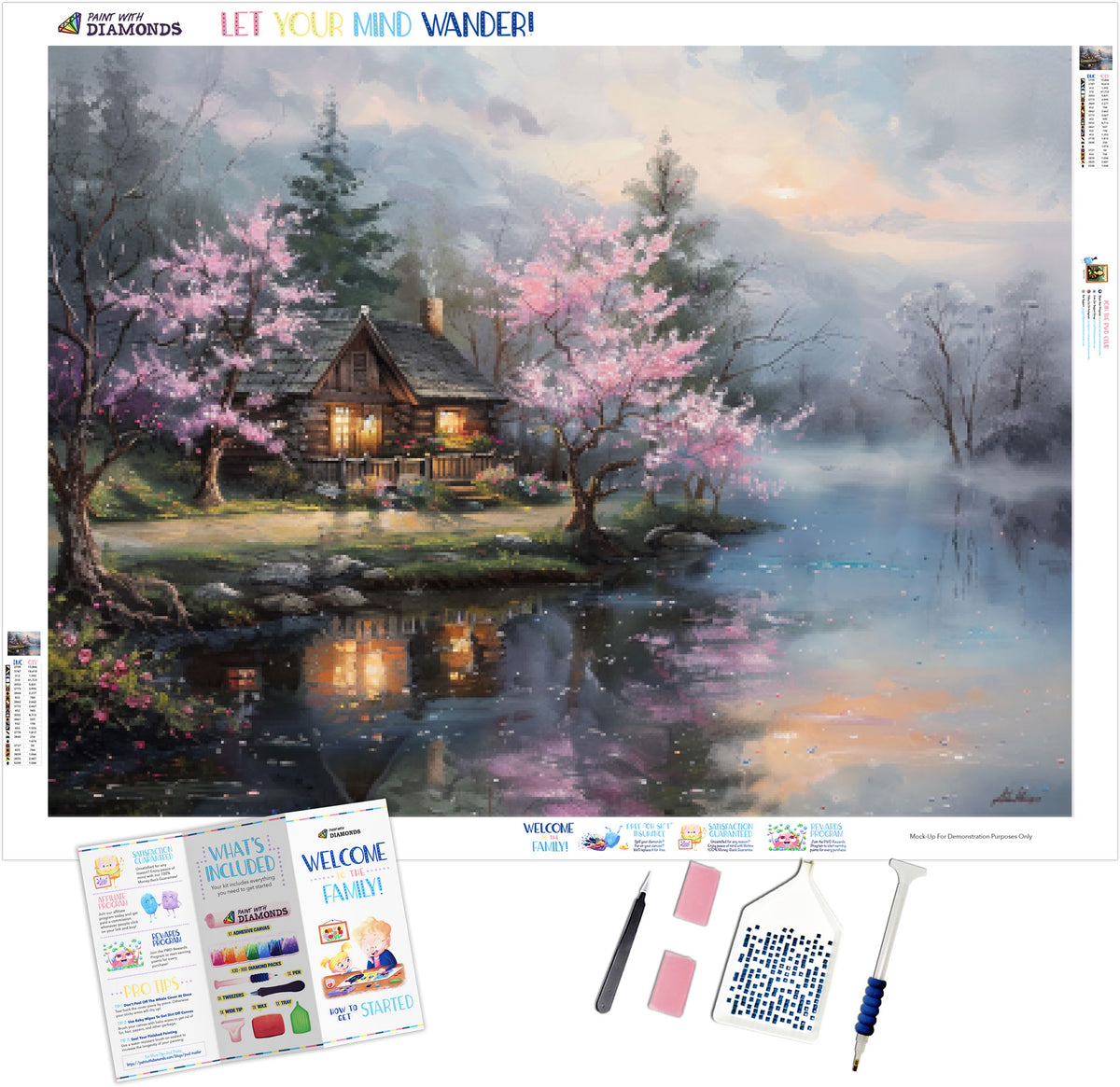 Lakeside Spring Cabin Official Diamond Painting Kit | Diamond Art ...