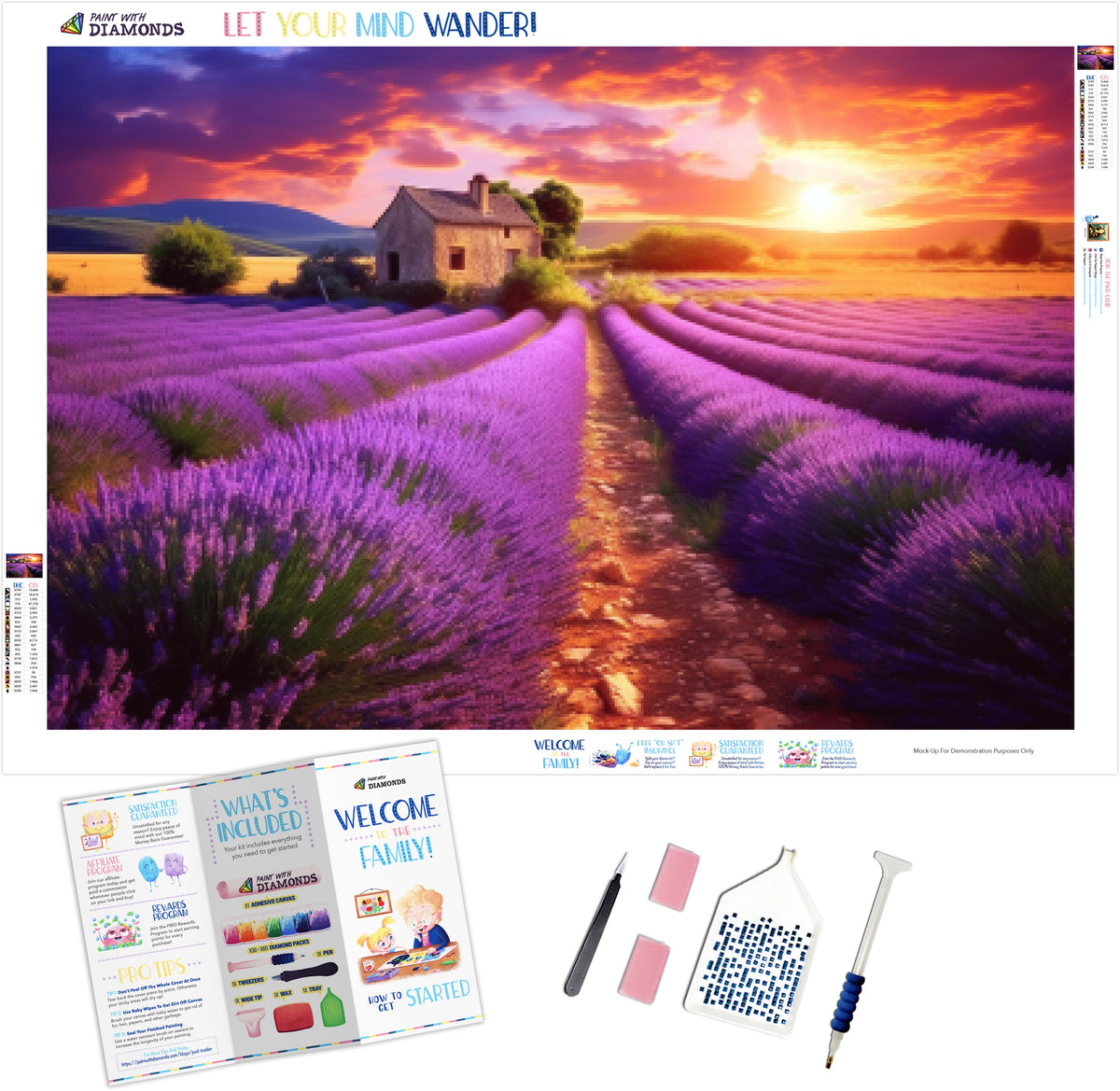 Lavender Fields, Provence, France Diamond Painting Kit Paint With ...