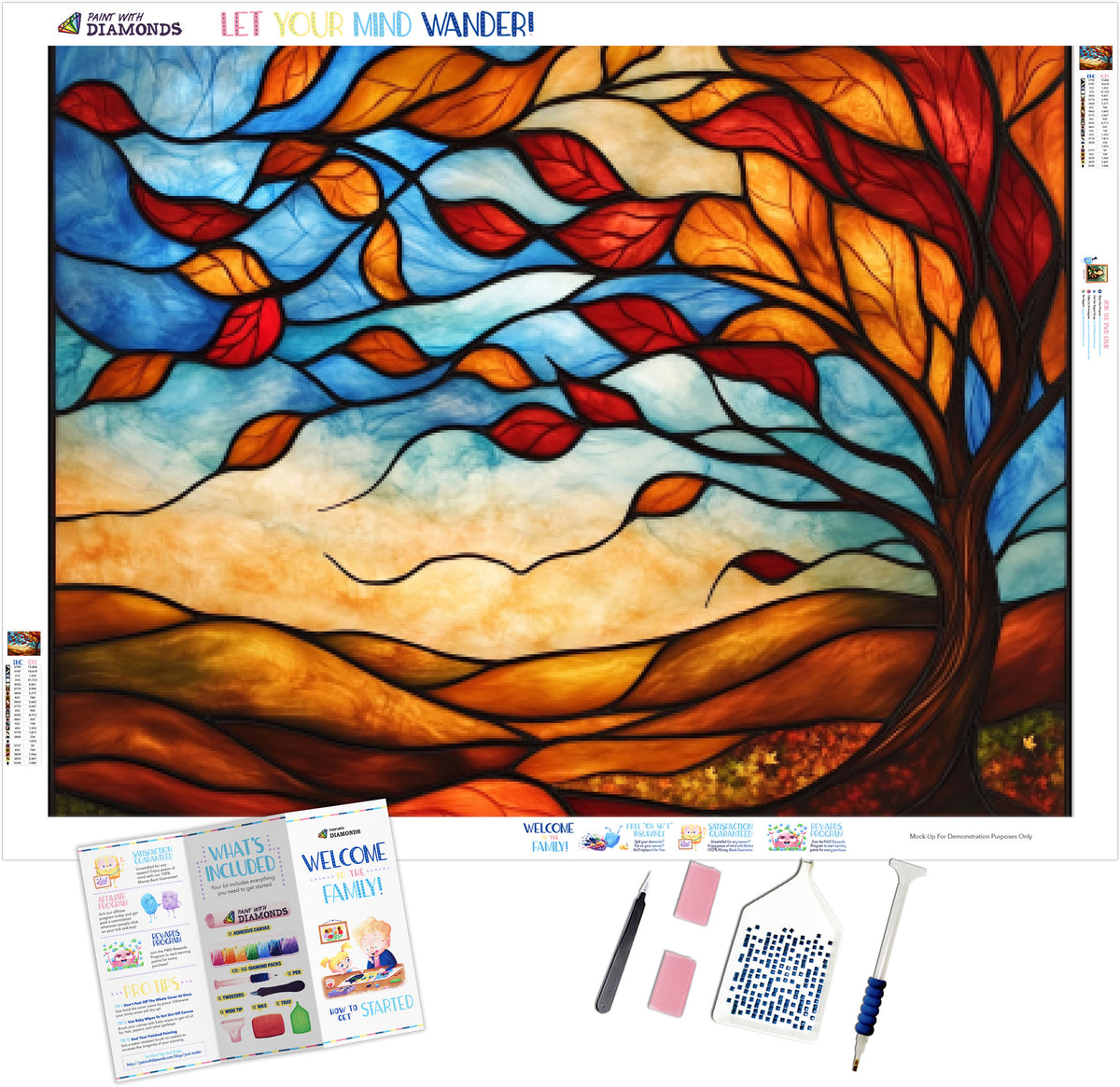 Leaves Swirling Through The Air Official Diamond Painting Kit | Diamond ...