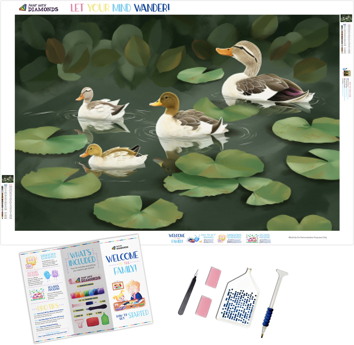 Lily Pad Duck Family Official Diamond Painting Kit | Diamond Art ...