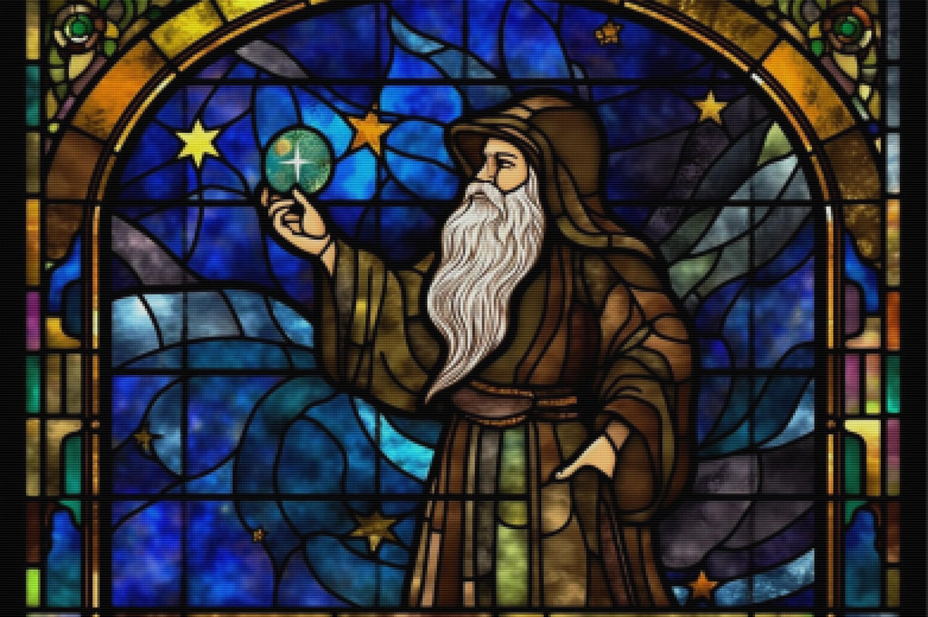 Magical Wizard Stained Glass Official Diamond Painting Kit | Diamond ...