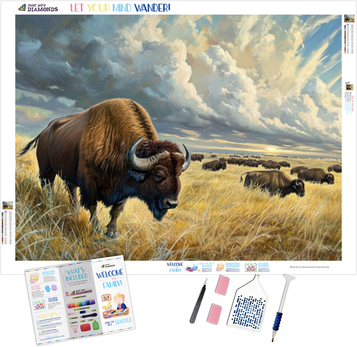 Majestic Buffalo on the Plains Official Diamond Painting Kit | Diamond ...