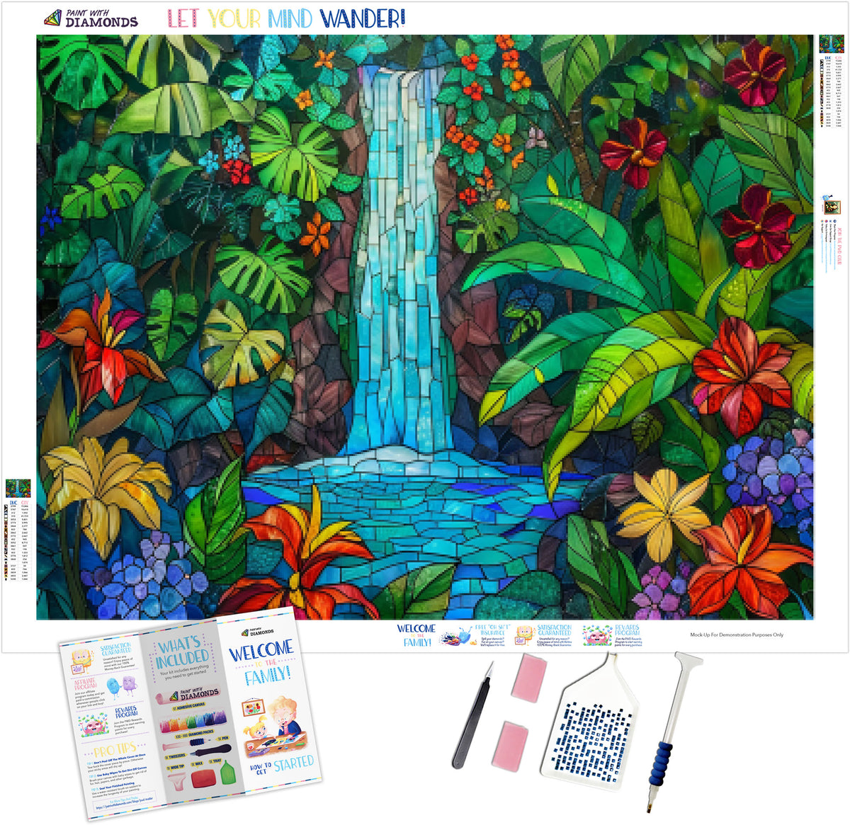 Majestic Waterfall in a Tropical Rainforest Official Diamond Painting ...