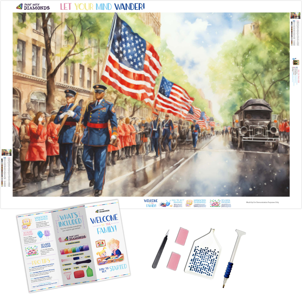 Marching Veterans Diamond Painting Kit Paint With Diamonds Official