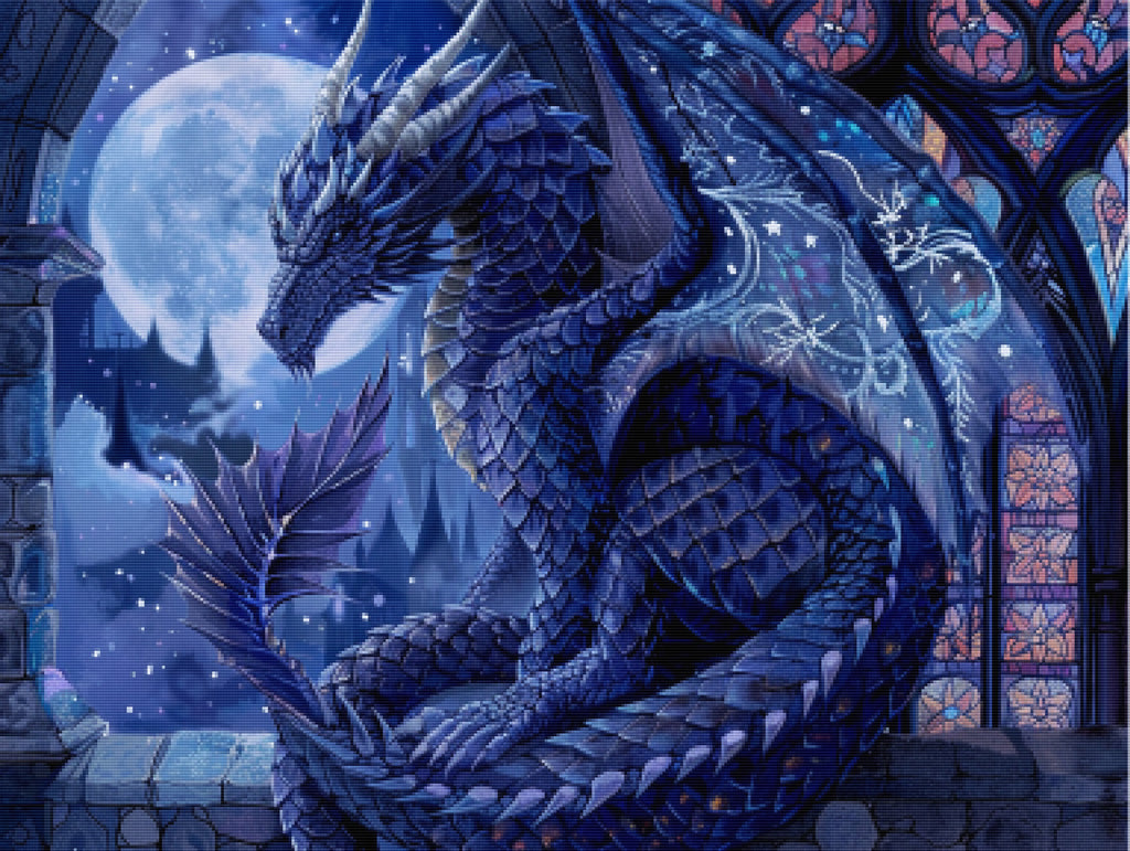 Midnight Blue Dragon Official Diamond Painting Kit | Diamond Art ...