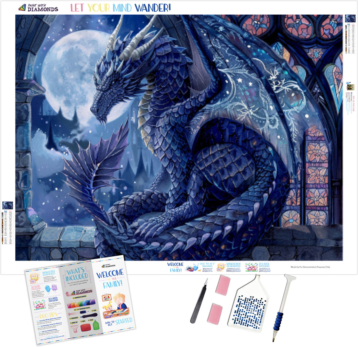 Midnight Blue Dragon Official Diamond Painting Kit | Diamond Art ...