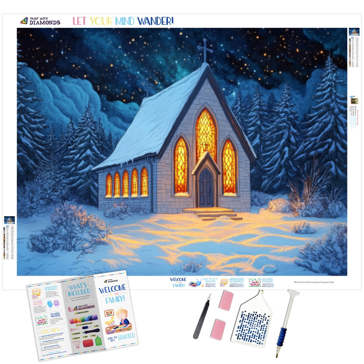 Midnight Chapel Glow Diamond Painting - Full Drill Kit | Paint With ...
