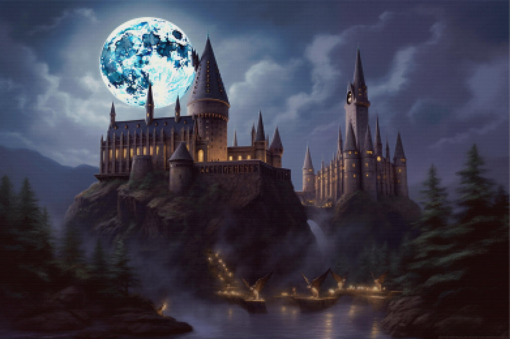 Moonlight Magic Castle Diamond Painting Kit Paint With Diamonds