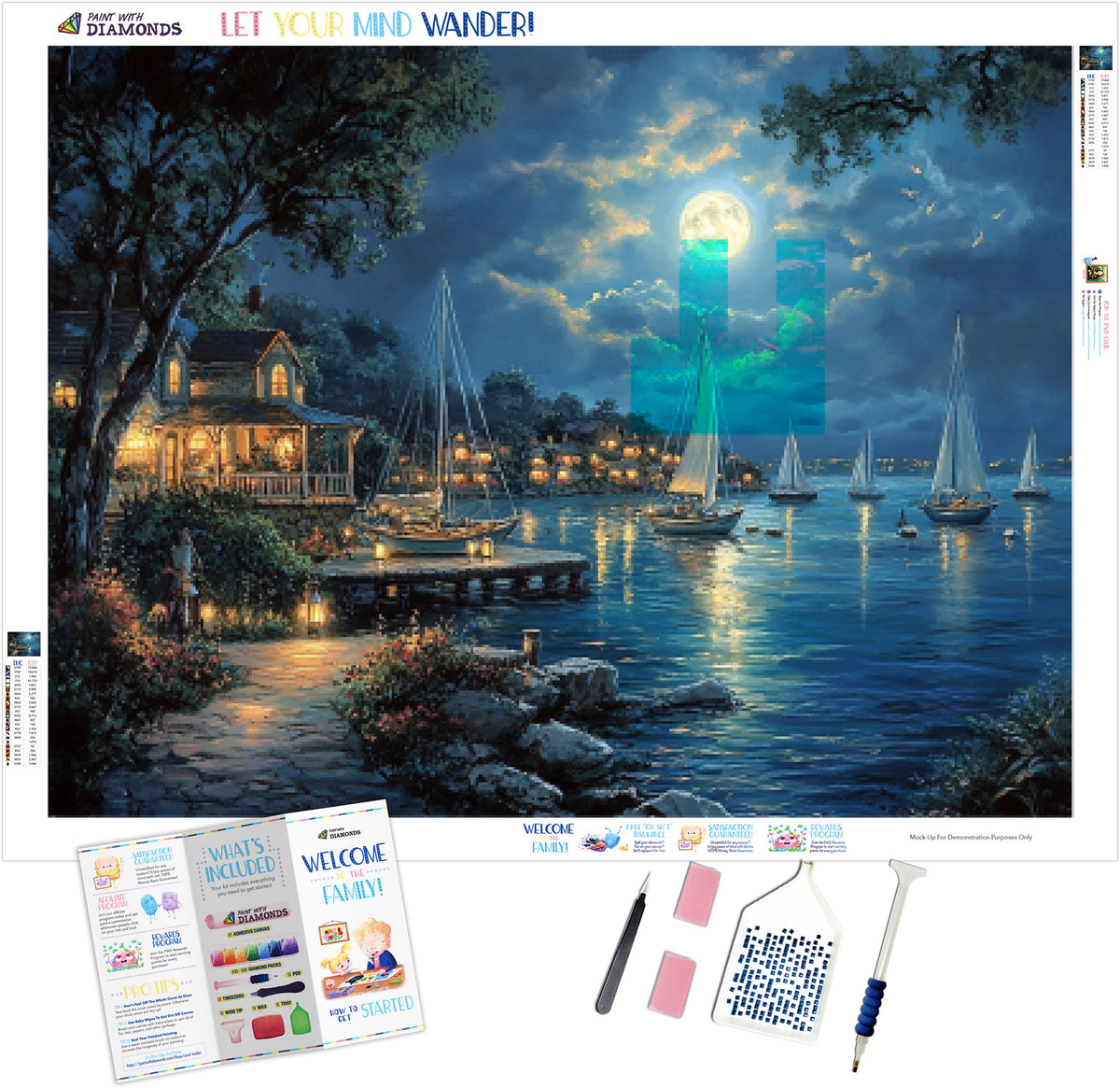Moonlight Over Crystal Harbor Official Diamond Painting Kit | Diamond ...
