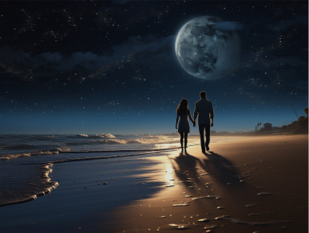 Moonlit Beach Walk Official Diamond Painting Kit | Diamond Art | Paint ...