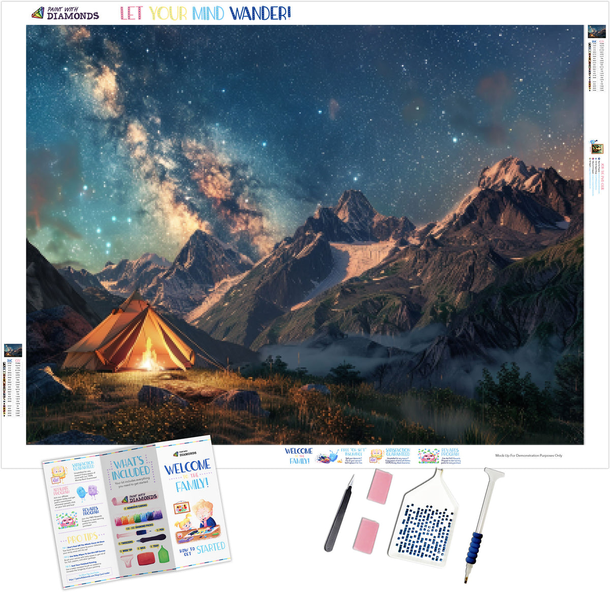 Mountain Camping Under the Stars Official Diamond Painting Kit ...