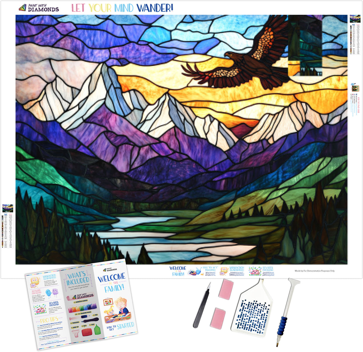 Mountain Majesty Bald Eagle Official Diamond Painting Kit | Diamond Art ...