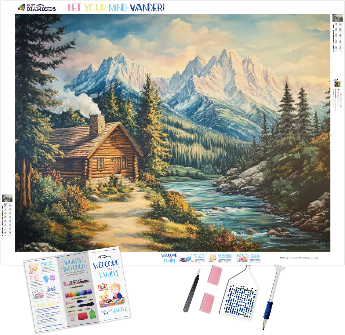 Mountain Retreat Log Cabin – Paint With Diamonds
