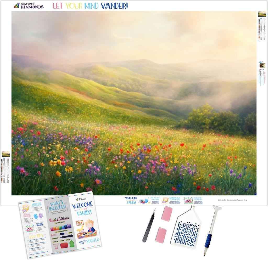 Mystical Morning in the Foggy Highlands Official Diamond Painting Kit – Paint With Diamonds