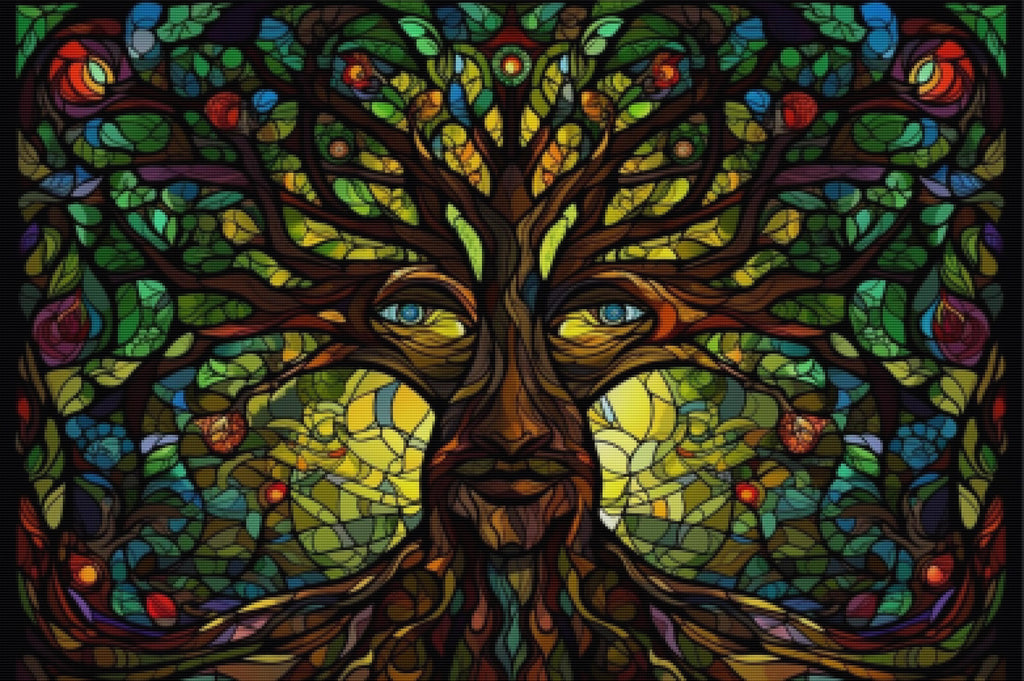 Mystical Tree Stained Glass Official Diamond Painting Kit | Diamond Art ...