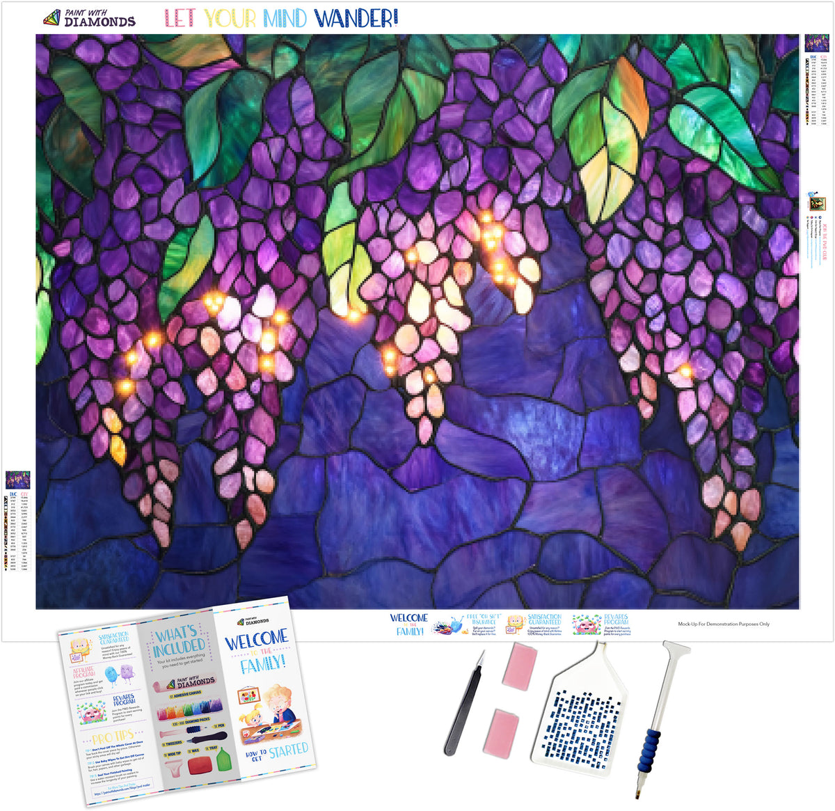 Mystical Wisteria Canopy in Stained Glass Official Diamond Painting ...