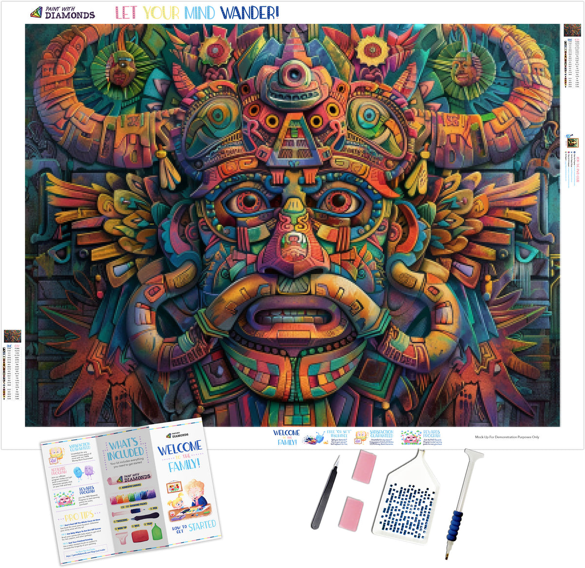 Mythical Aztec Gods Official Diamond Painting Kit | Diamond Art | Paint ...