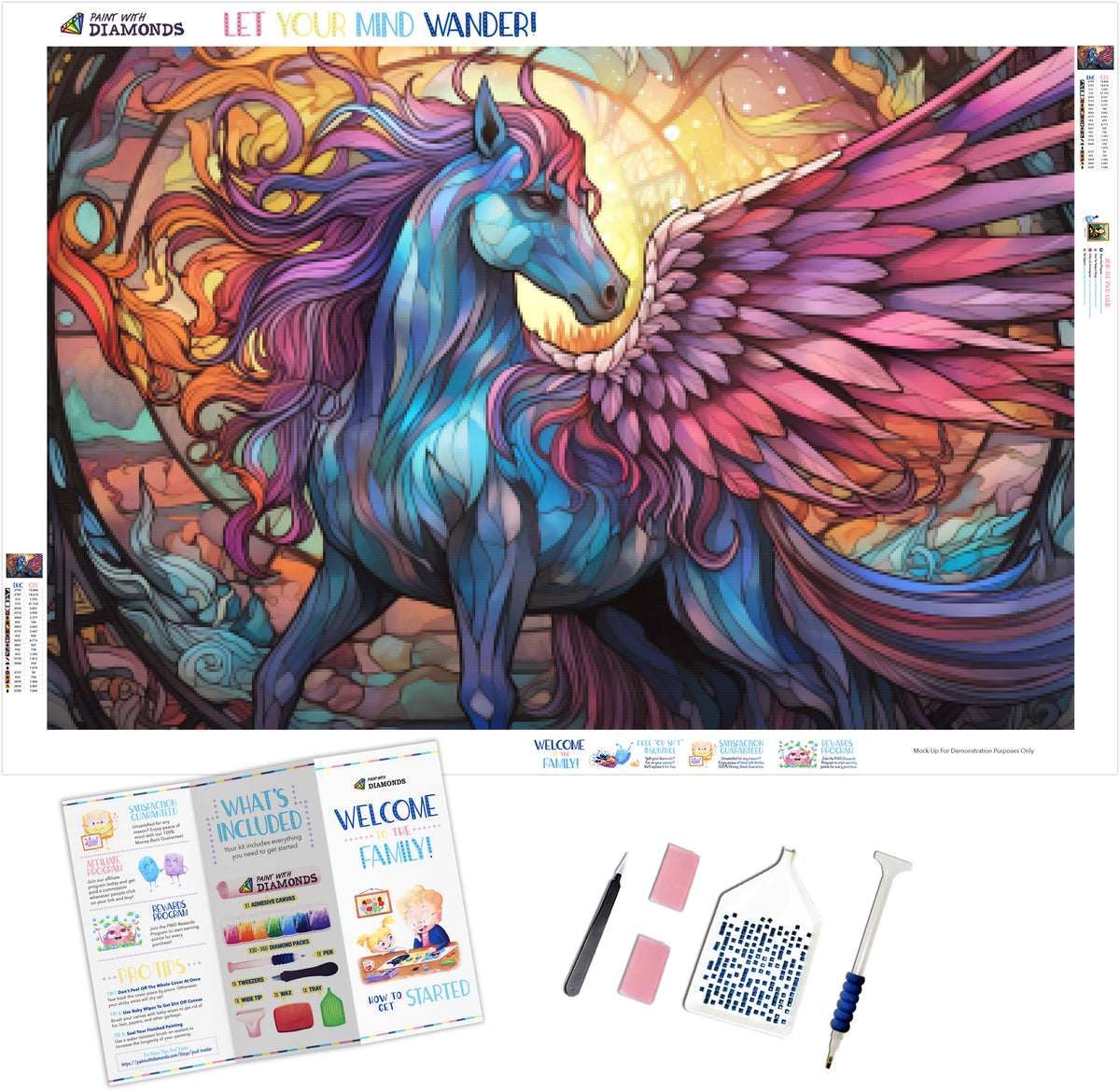 Mythical Creature Stained Glass Diamond Painting Kit Paint With – Paint ...