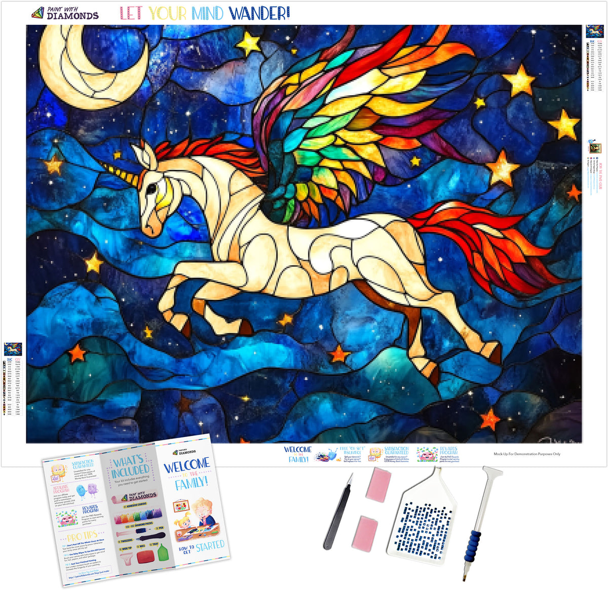 Mythical Pegasus Colorful Official Diamond Painting Kit | Diamond Art ...