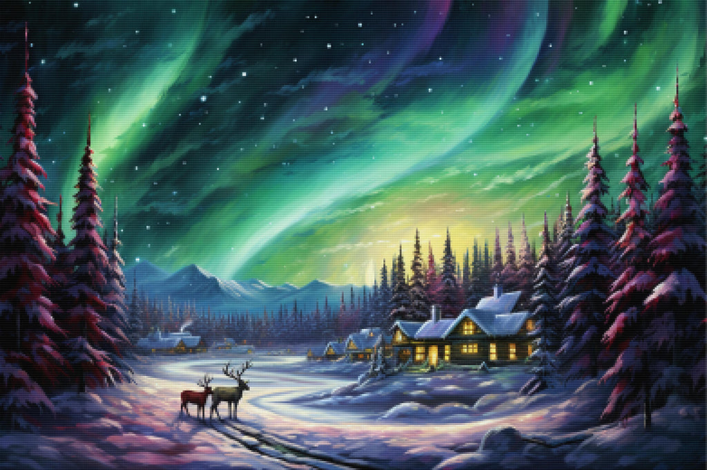 North Pole On Christmas Eve Diamond Painting Kit Paint With Diamonds