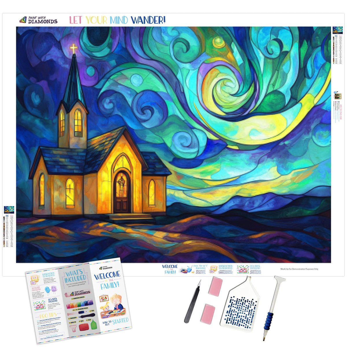 Northern Lights Chapel Diamond Painting - Full Drill Kit | Paint With ...