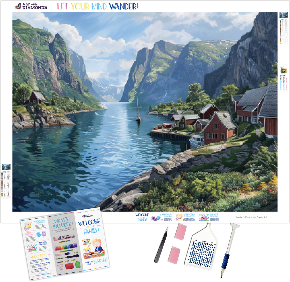 Norwegian Fjords in Summer Official Diamond Painting Kit | Diamond Art ...