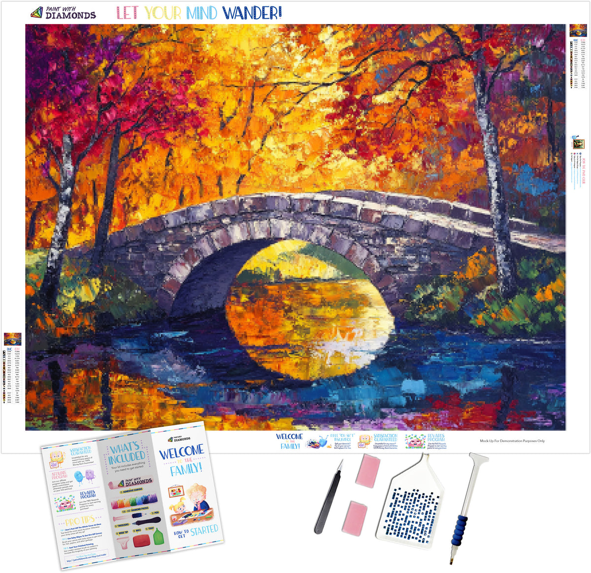 Old Stone Bridge Over A River Official Diamond Painting Kit | Diamond ...