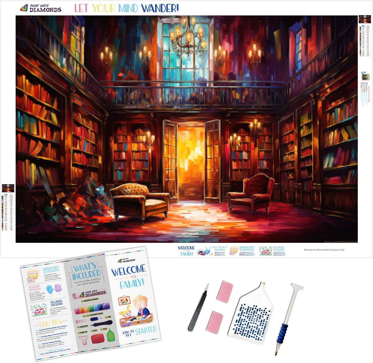 Old Warm Library Diamond Painting Kit Paint With Diamonds Official