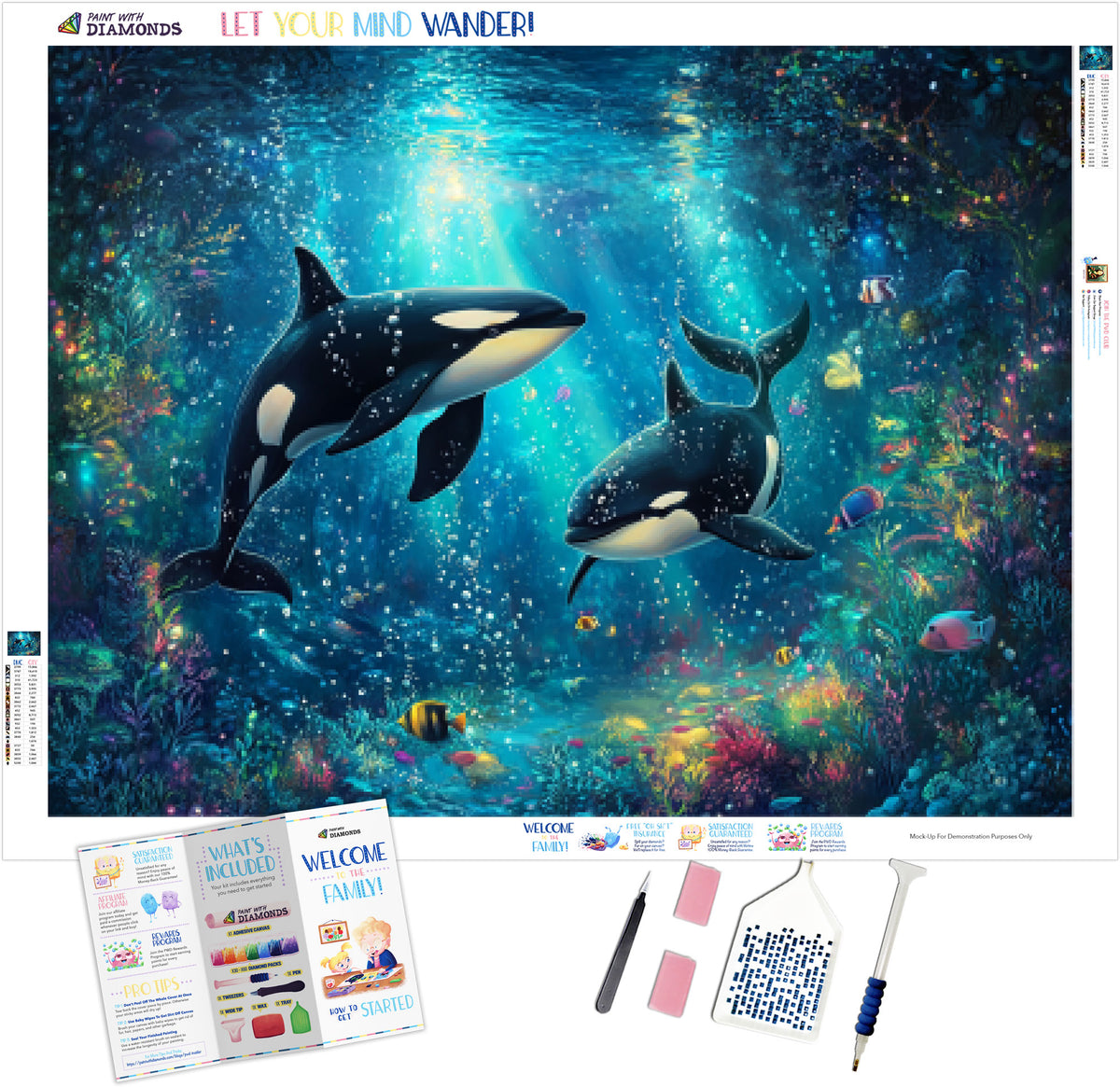Orca's Graceful Dance Official Diamond Painting Kit | Diamond Art ...